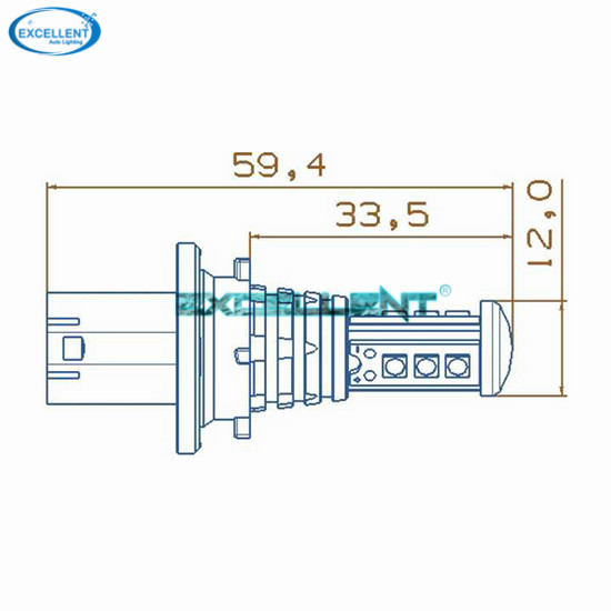 PH24W 9W with Plating LED Bulb(no polarity)